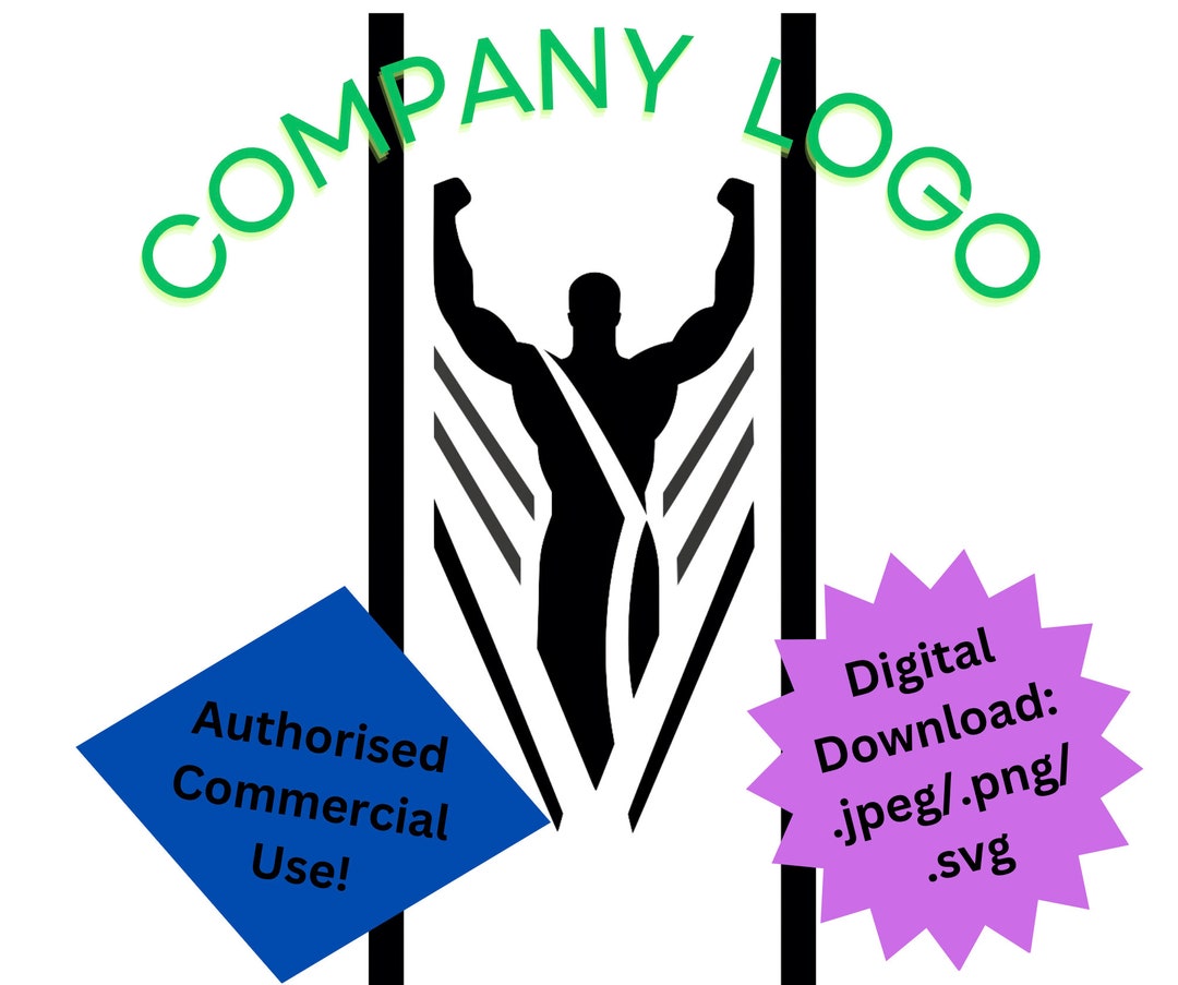 Logo for Commercial Use, Athlete Shape. Black and White. Solid ...