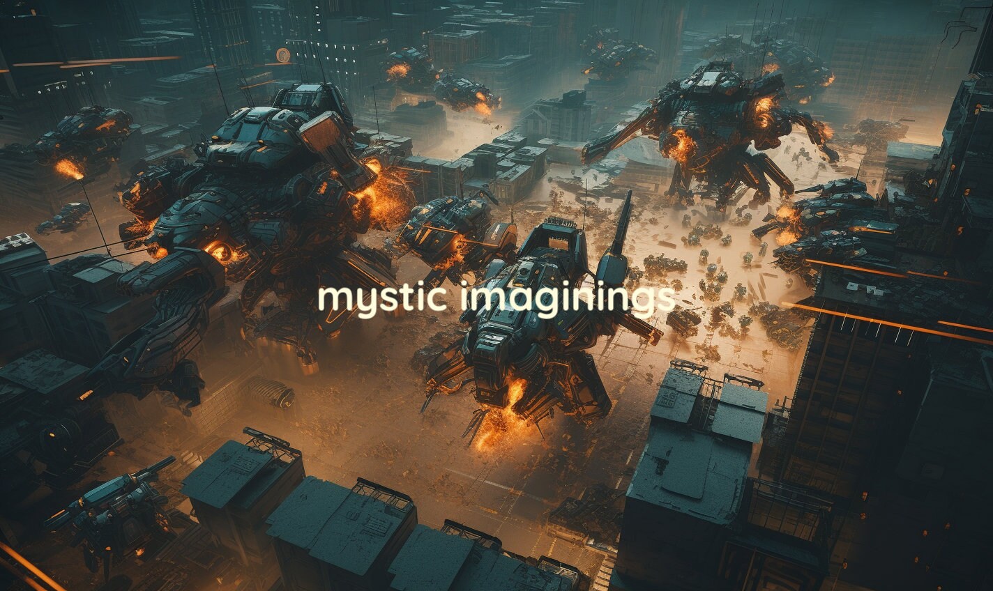 Robot Battle, City Streets, Sci Fi, Mech Warfare, Awesome Art, RPG ...