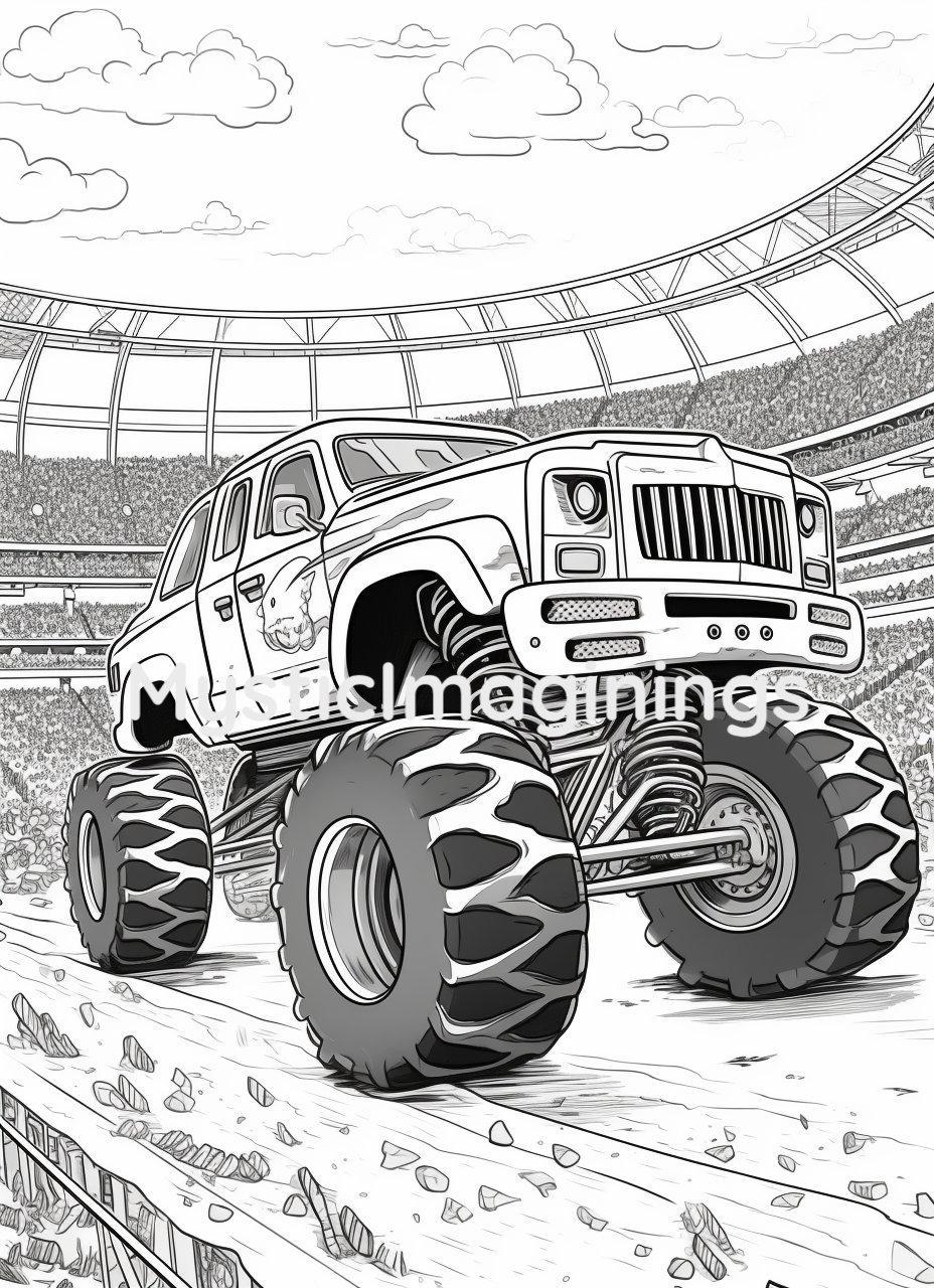 Printable Monster Truck Coloring Pages for Kids. Sixteen Colorings ...