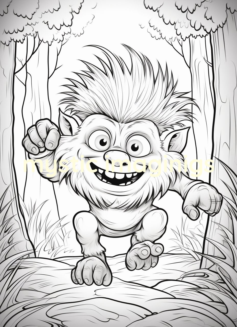 Printable Troll Coloring Pages for Kids. Twelve Colorings. Digital Pdf ...