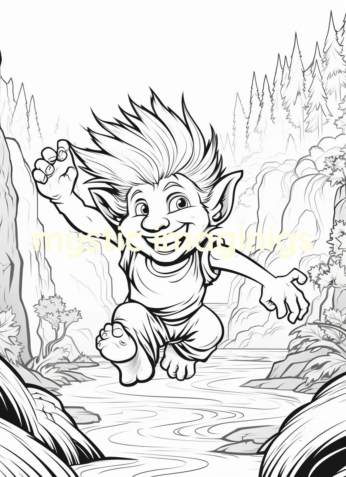 Printable Troll Coloring Pages for Kids. Twelve Colorings. Digital Pdf ...