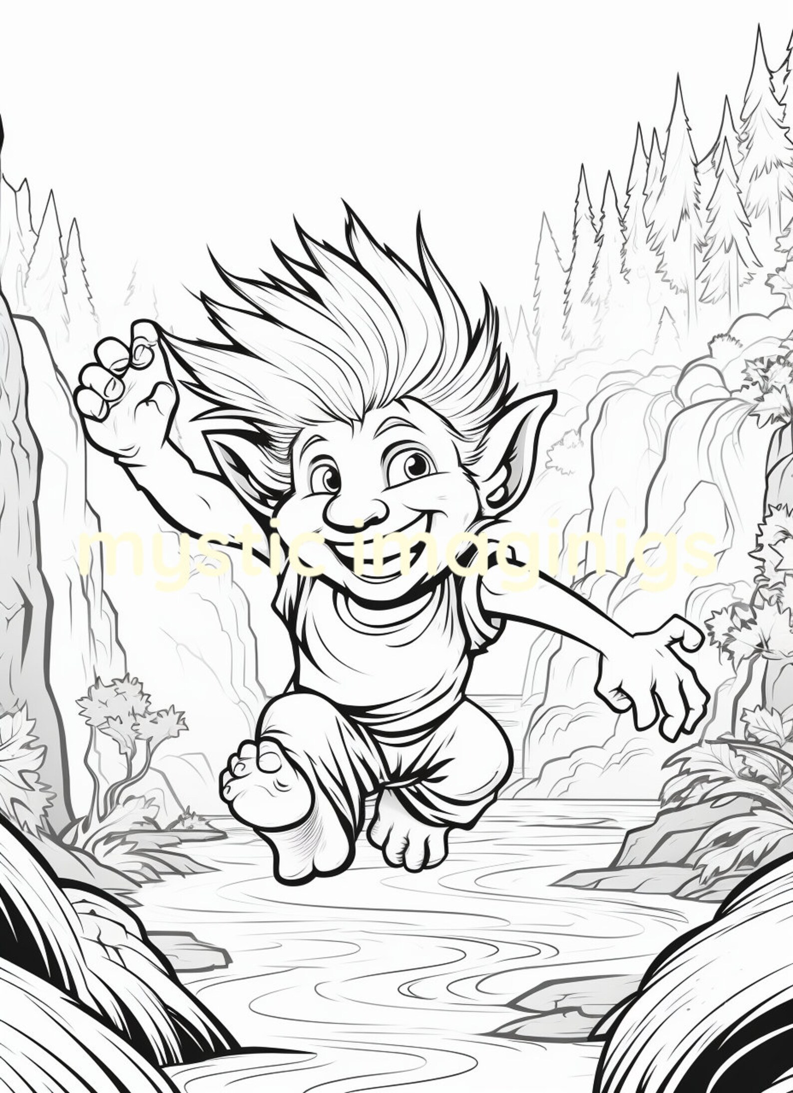 Printable Troll Coloring Pages for Kids. Twelve Colorings. Digital Pdf ...