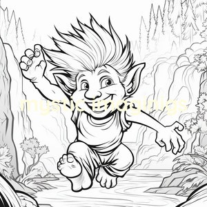 Printable Troll Coloring Pages for Kids. Twelve Colorings. Digital Pdf ...