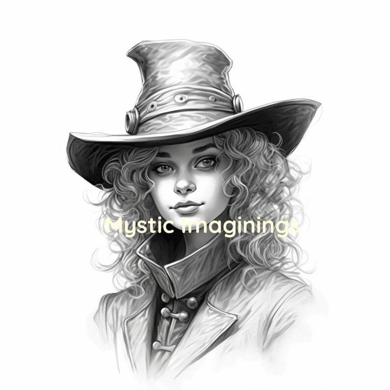 Portrait Character Art Black and White, Female, Dungeons and Dragons, RPG, Light Features ...