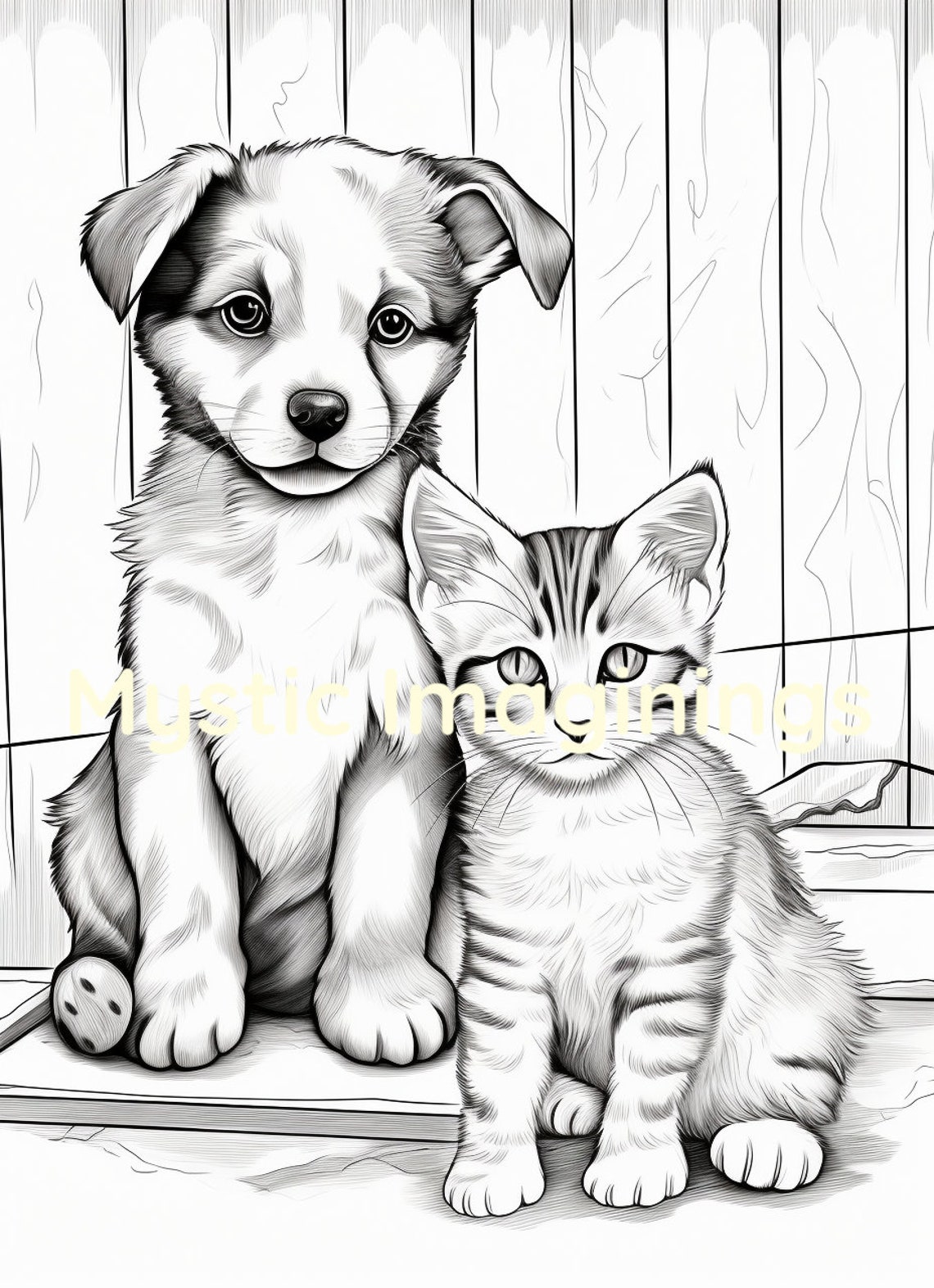 Printable Puppy and Kitten Coloring Pages for Kids. Twelve Colorings ...