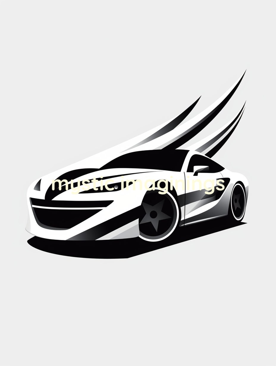 Logo for Commercial Use, Car Shape. Black and White. Solid Geometric ...