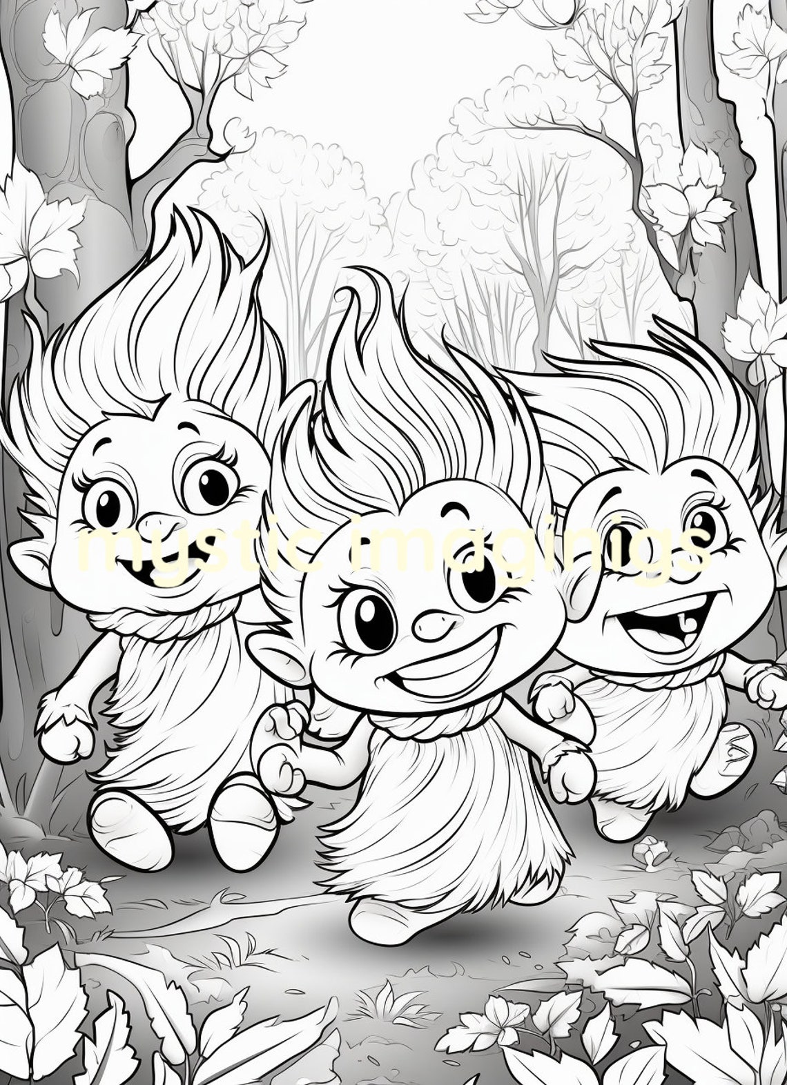 Printable Troll Coloring Pages for Kids. Twelve Colorings. Digital Pdf ...