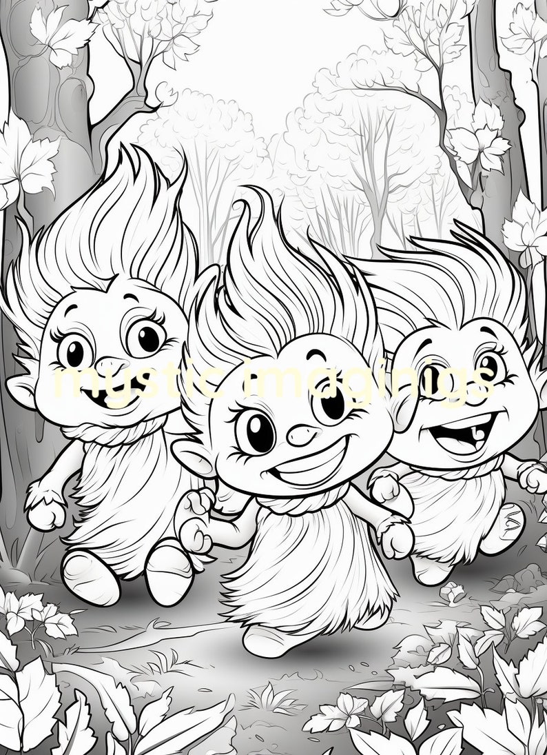 Printable Troll Coloring Pages for Kids. Twelve Colorings. Digital Pdf ...