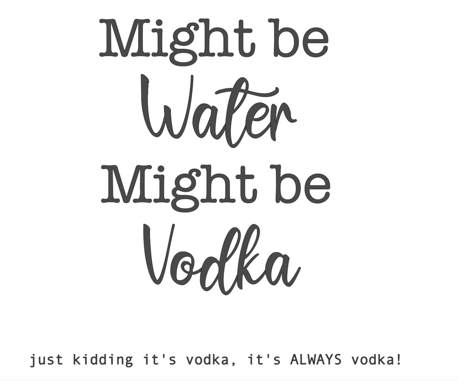 Might Be Water Might Be Vodka Svg - Etsy