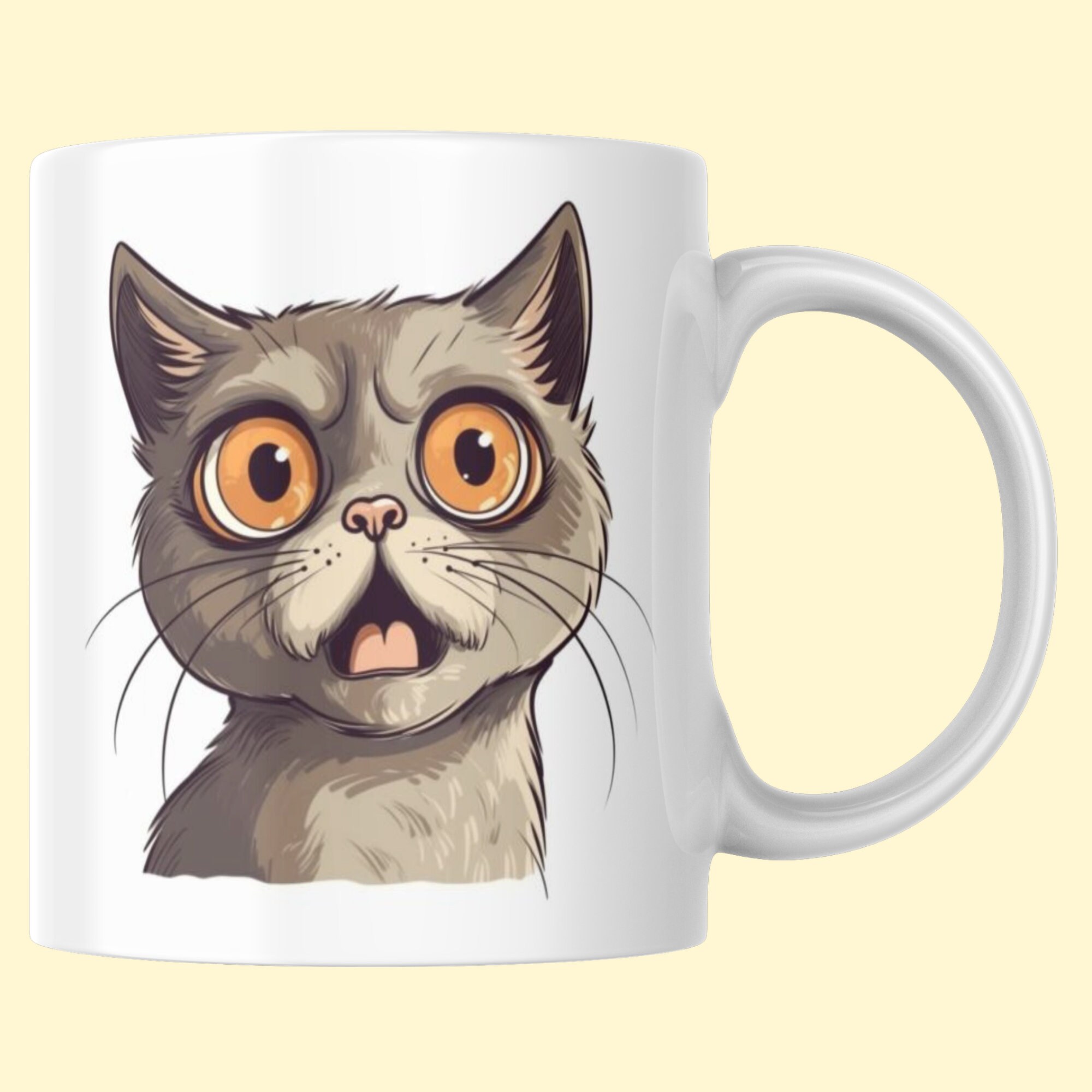 Surprised Cat Face SVG Bundle Surprised Cat Face Clipart Face ...