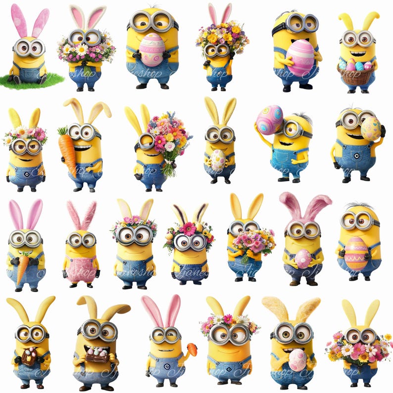 Spring Minions PNG Bundle, Despicable PNG, Easter Minions PNG, Bunny ...
