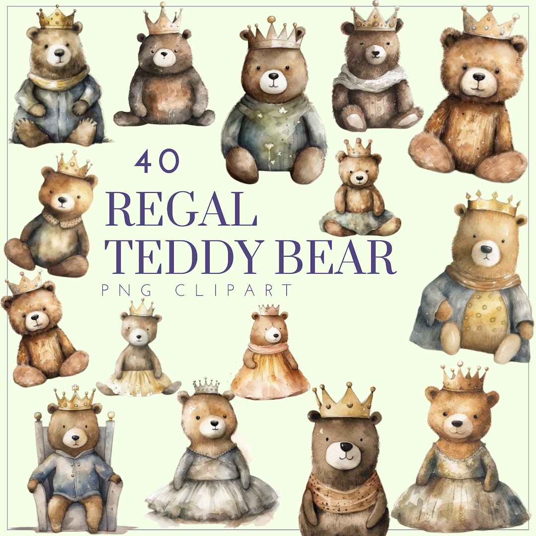 Regal Teddy Bear Clipart, Prince Teddy Bear Images, Princess Teddy Bear ...