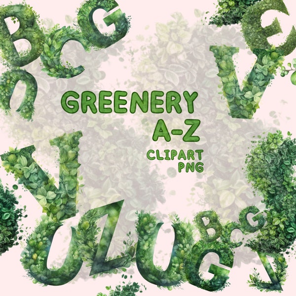 Greenery Alphabet - Etsy