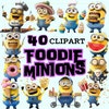 MINIONS Foodie Clipart Cute Minion Eating Images Transparent Background ...
