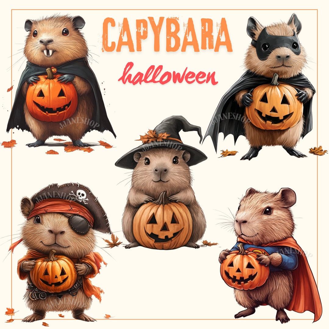Halloween Capybara Png Autumn Capybara Png Cute Fall Capybara Png ...