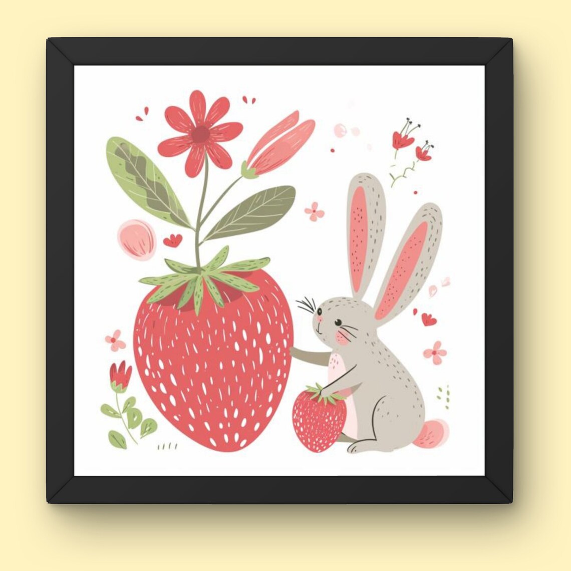 Cute Bunny Berry SVG Strawberry Bunny Images Springtime Clipart Bunnies ...