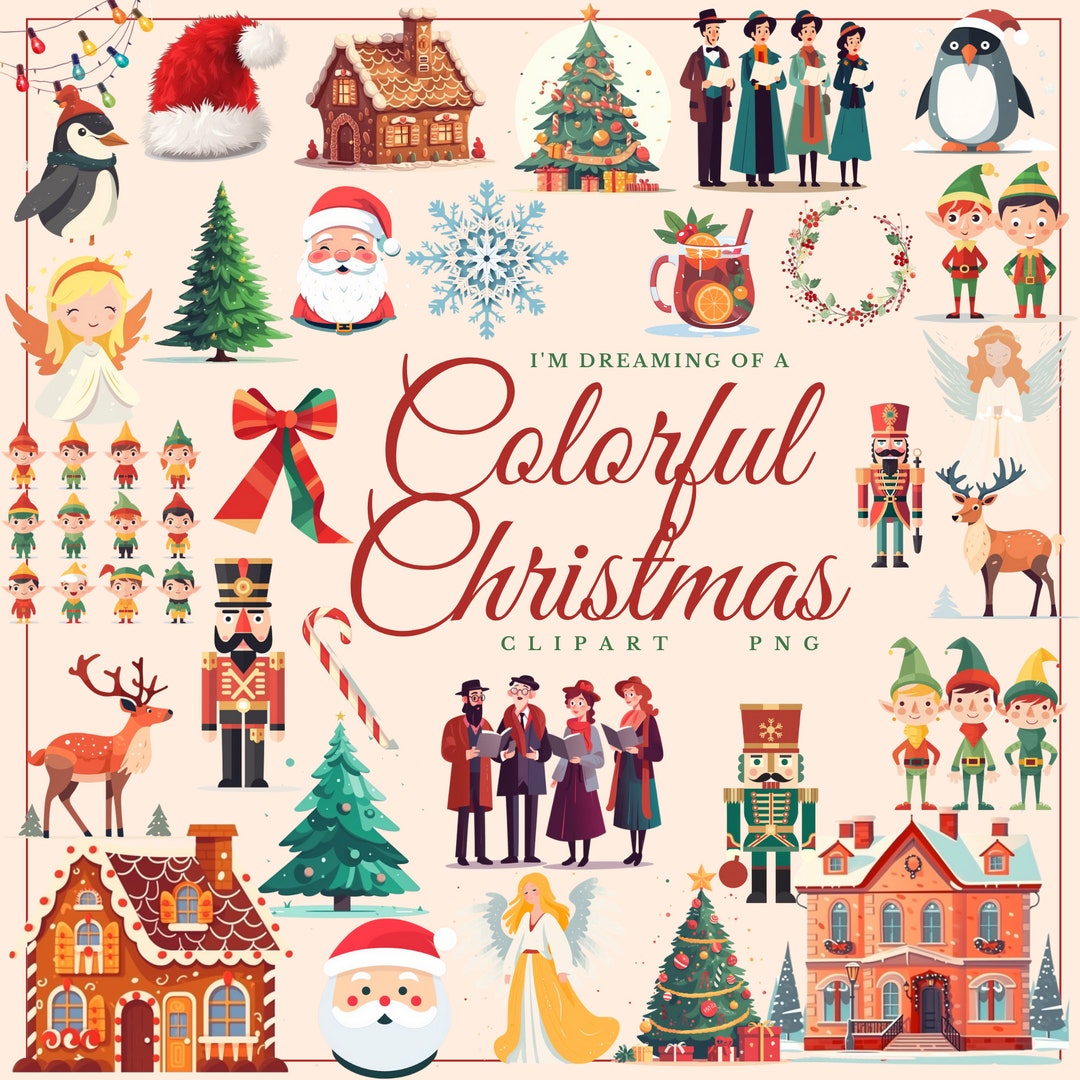 Christmas Holiday Flat Clipart PNG, Colorful Christmas Graphic, Holiday ...