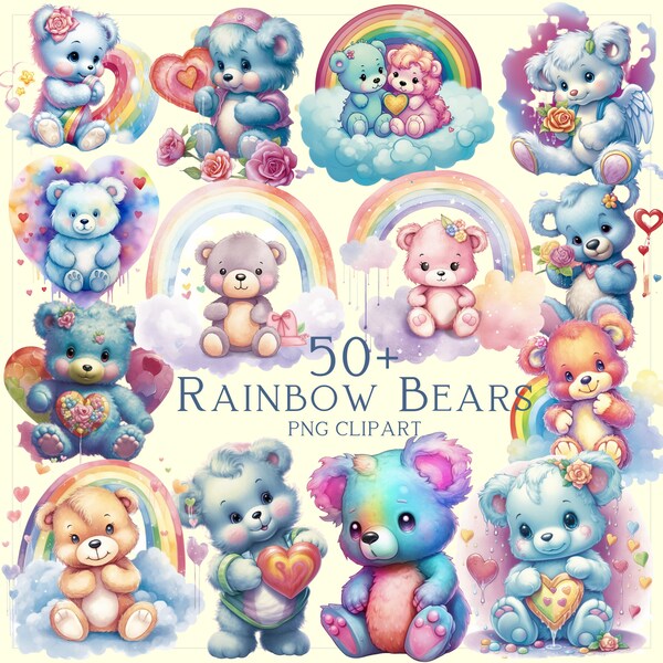 Care Bear Rainbow Clipart - Etsy