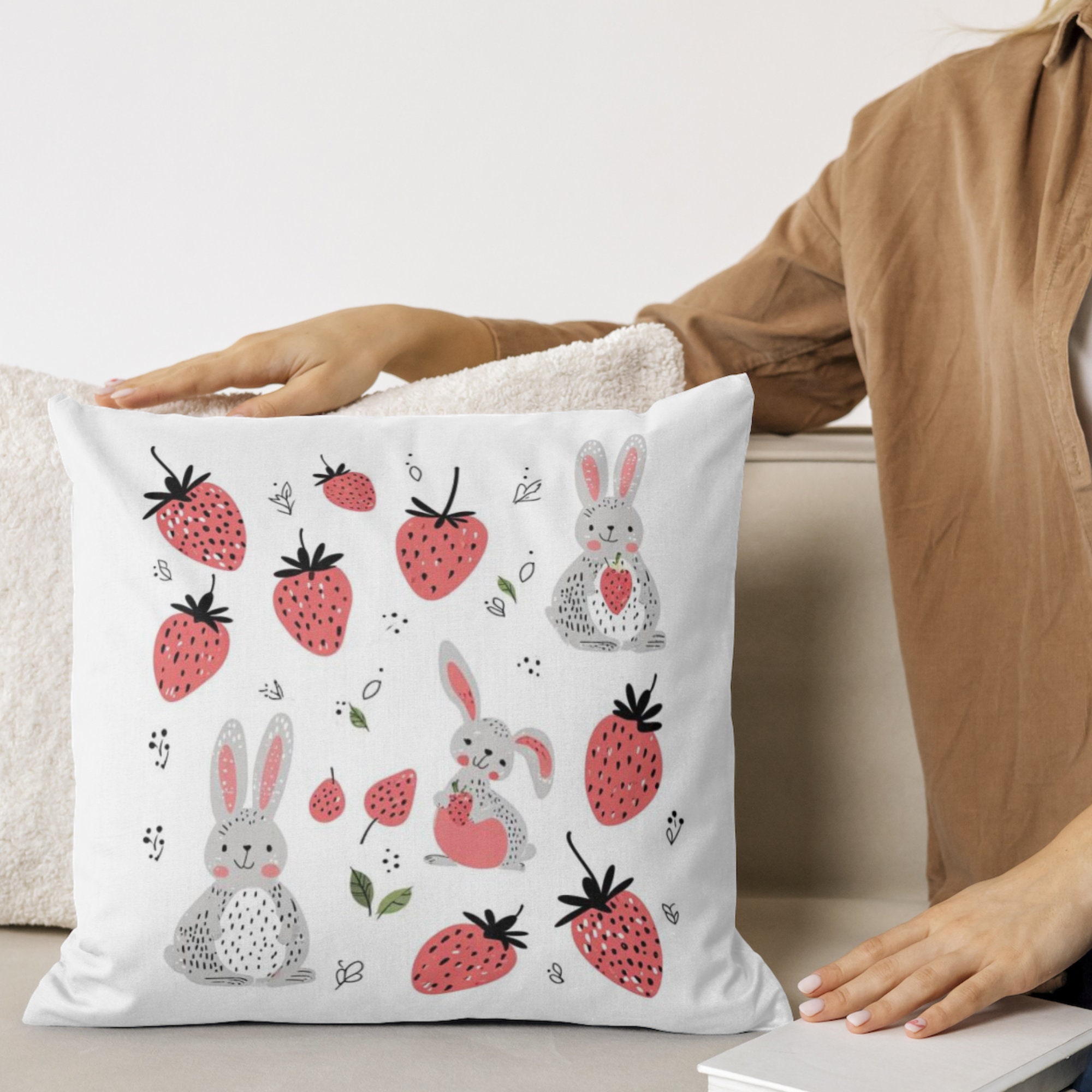 Cute Bunny Berry SVG Strawberry Bunny Images Springtime Clipart Bunnies ...