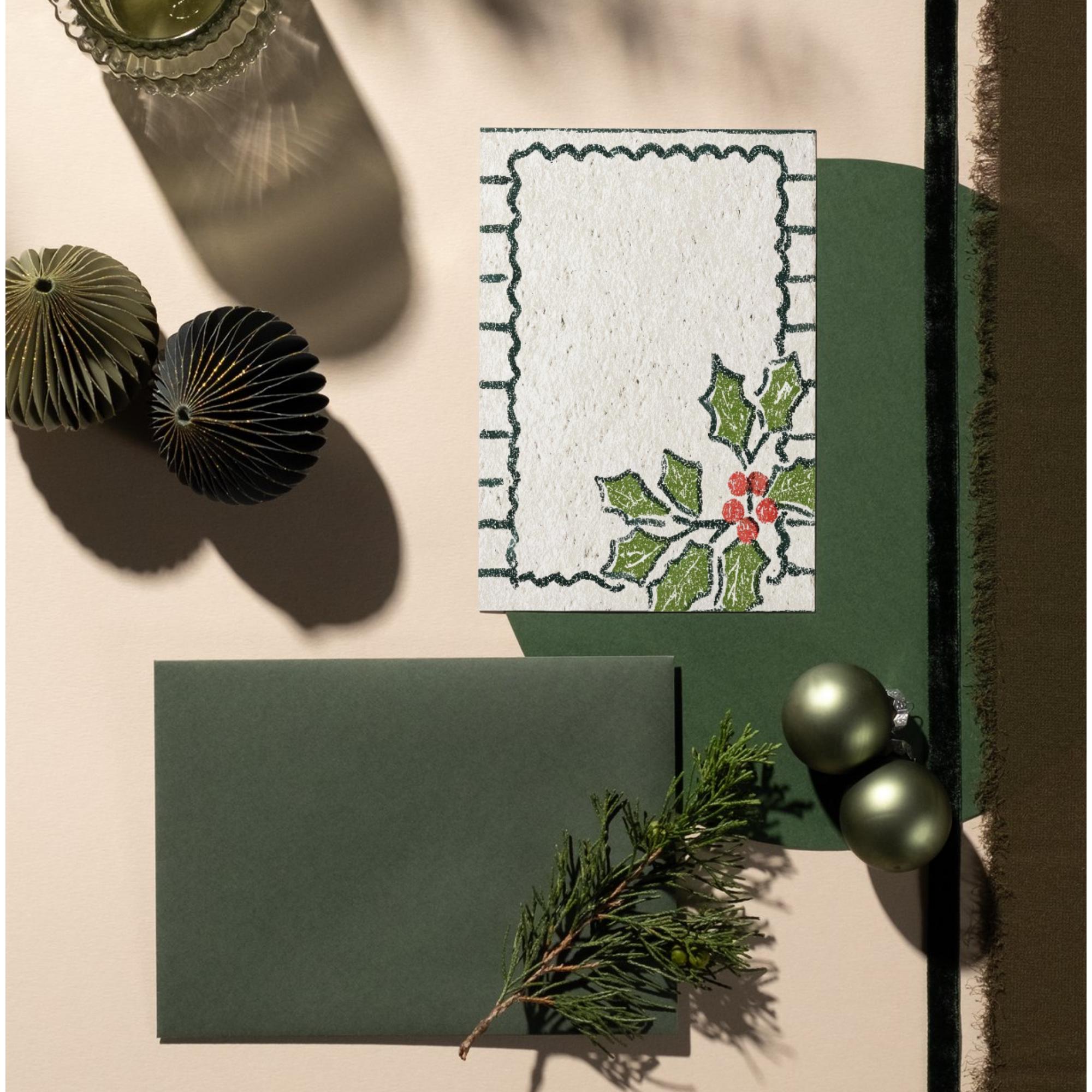 Christmas Floral Frame Clipart Set, Holiday PNG Borders (digital ...