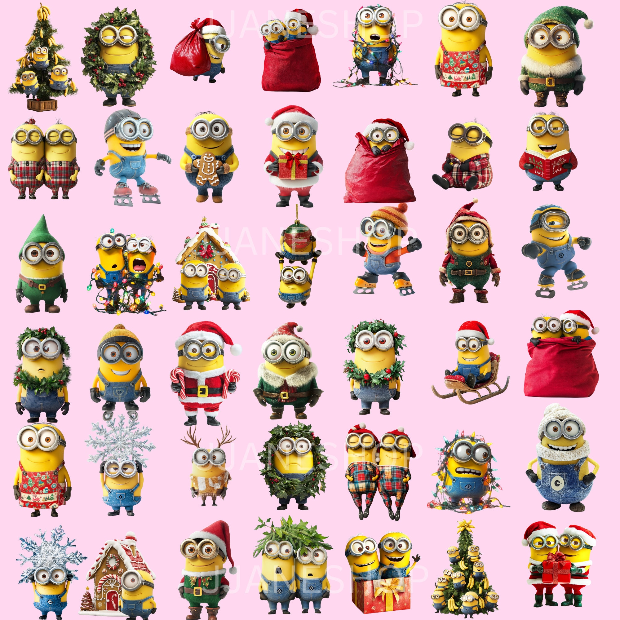 Christmas Minionz Clipart Bundle | Holiday Minionz PNG | Cute Christmas ...