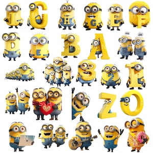 Minionz Alphabet Clipart Bundle | A–Z Cartoon Letters PNG | Cute ...