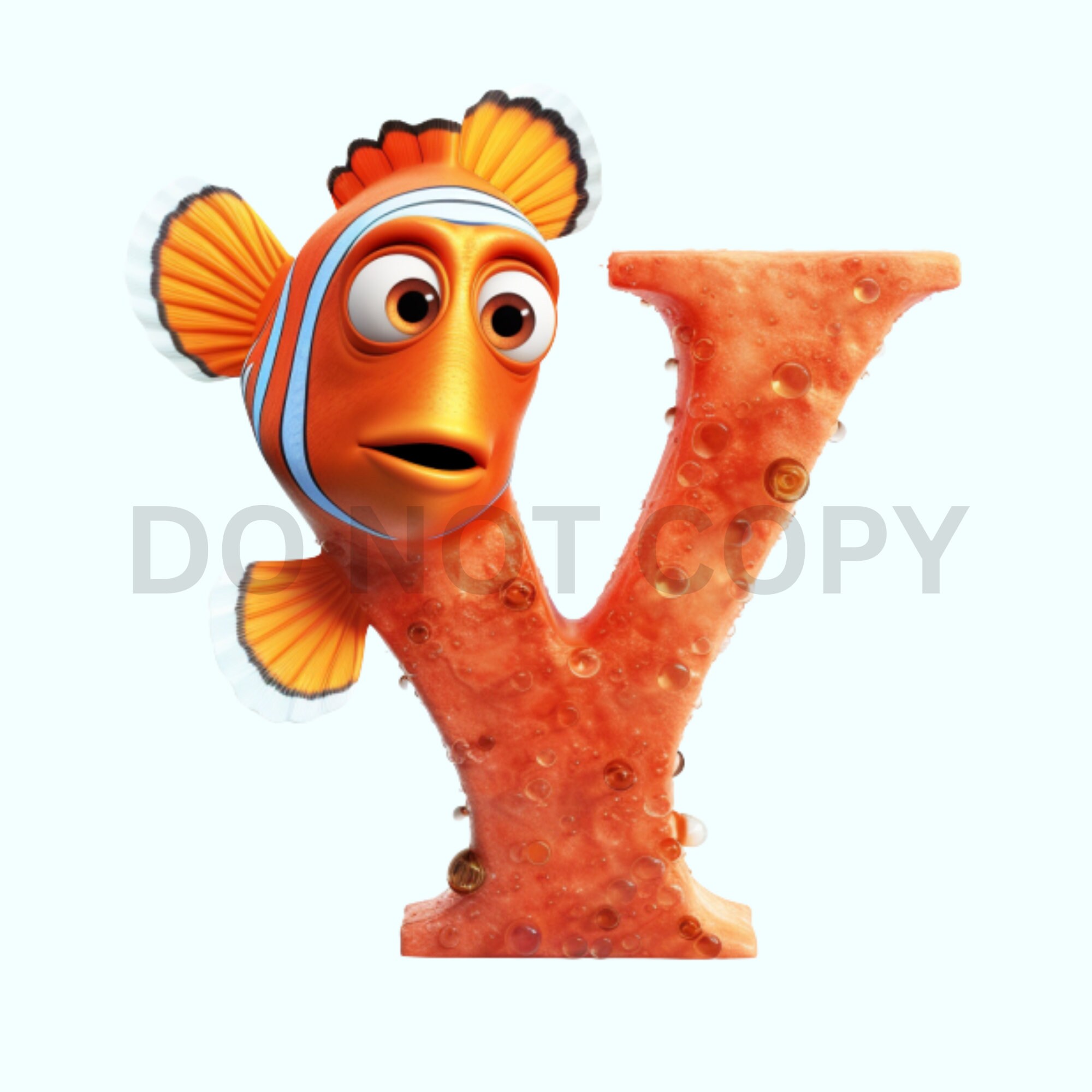 Nemo Inspired Alphabet Clipart Collection Fun ABC Fish Letters Kids ...