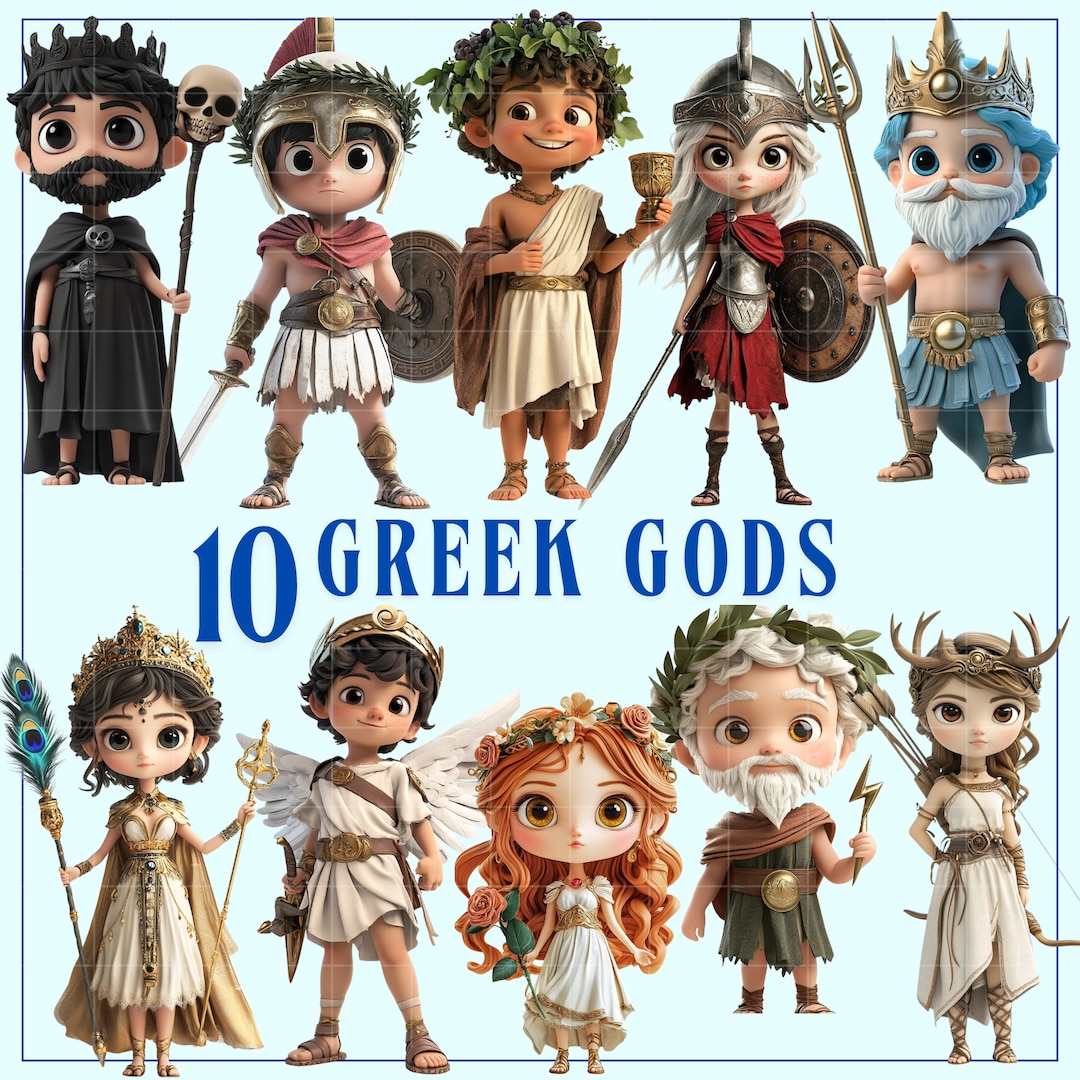Cute Greek Gods Clipart 3D Clipart Greece Vector God Theme PNG Zeus ...