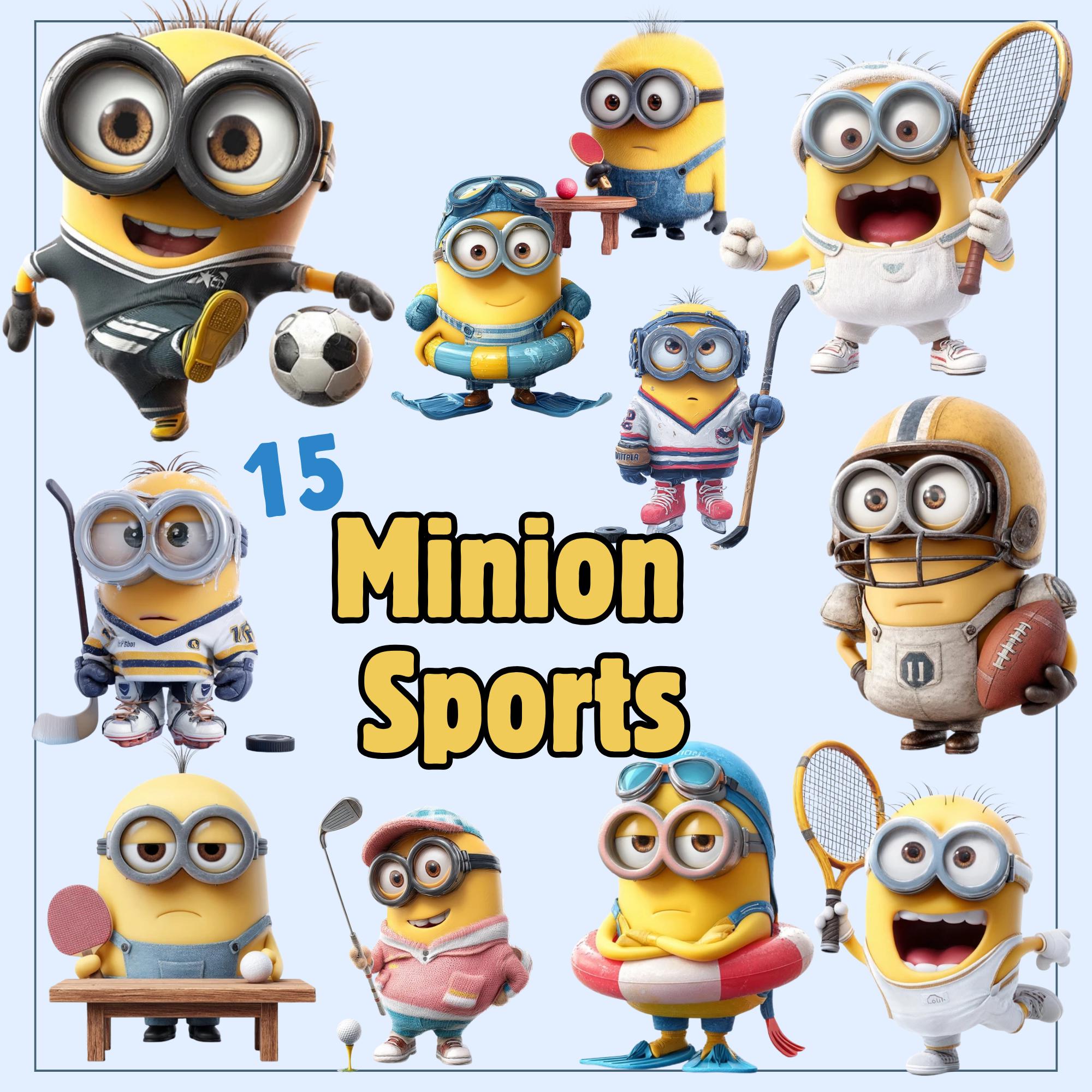 Sports Minions Clipart Bundle: Funny Cartoon Character Pngs - Etsy