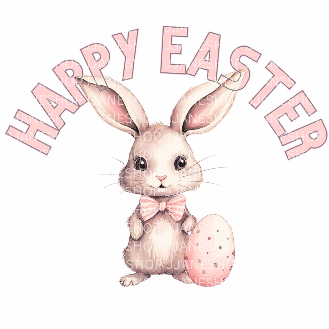 Happy Easter Bunny Printable PNG SVG, Cute Bunny, Happy Easter ...