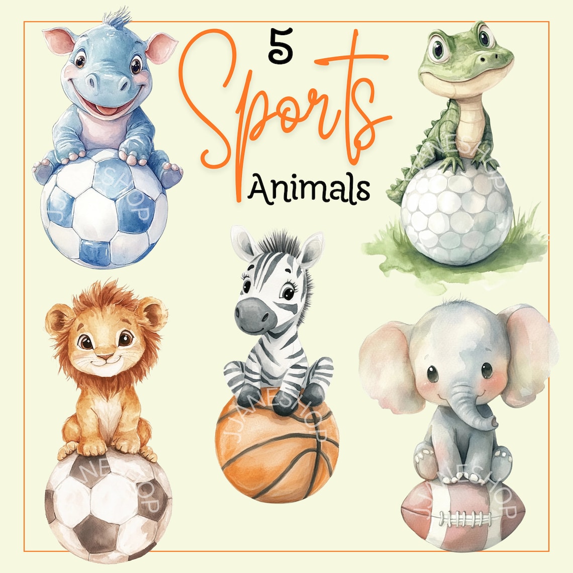 Sports Animals Clipart, Athletic Animal Clipart, Soccer, Football ...