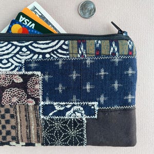 Unique, Handmade Boro Patchwork Coin Purse, Fabric Pouch, Zipper Wallet, ID Cards Keys, Japanese ...