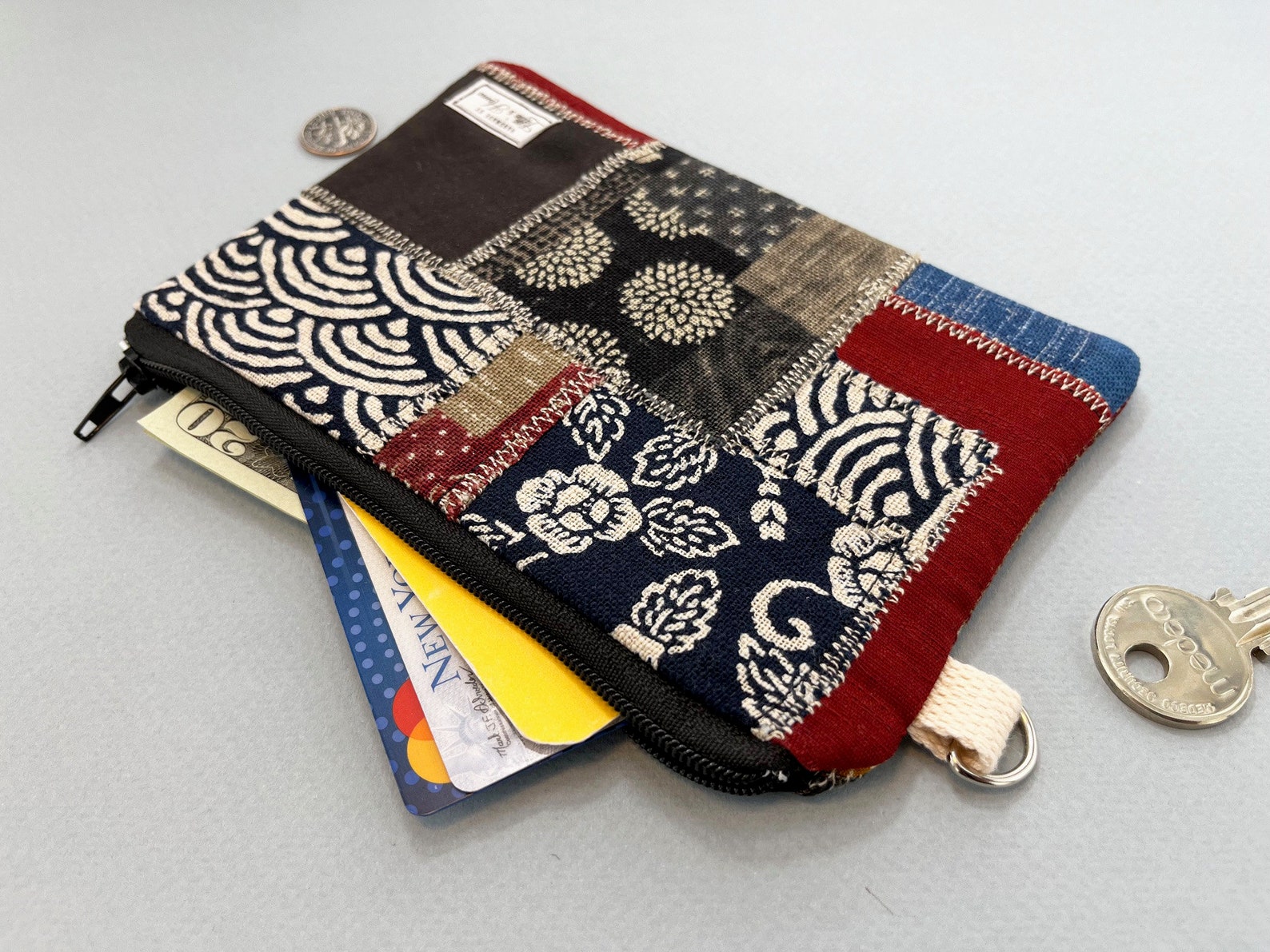 Unique, Handmade Boro Patchwork Coin Purse, Medium Size Coin Wallet ...