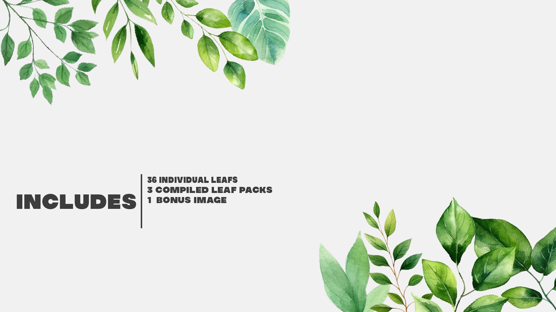 Green Watercolor Leaves Clip Art Wedding Clip Art Clipart Set 36 ...