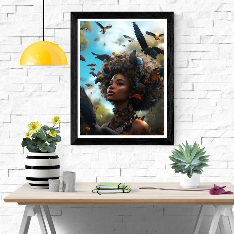 She is Digital Instant Download Wall Art Print | Digital Black Girl Wall Art Print Poster ...