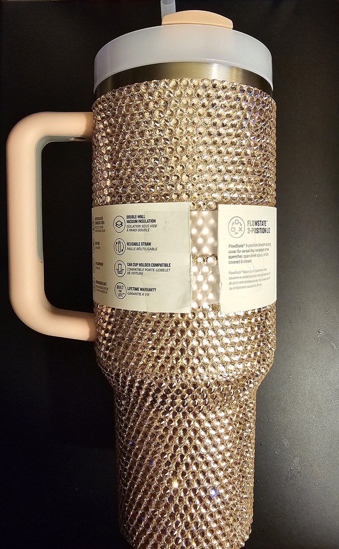 Custom Bling Pink Dusk Stanley 40oz Tumbler Made W Beautiful Pink ...