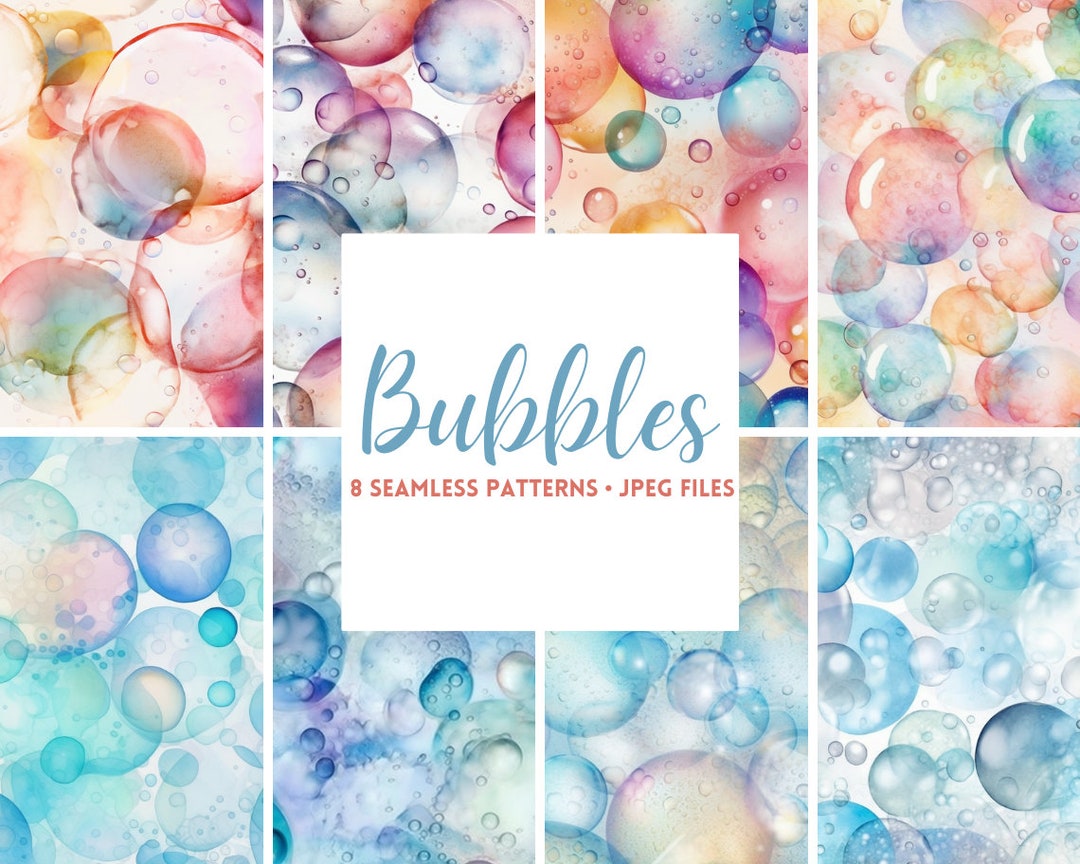 Bubbles Pattern Watercolor Seamless Pattern Digital Paper Birthday ...