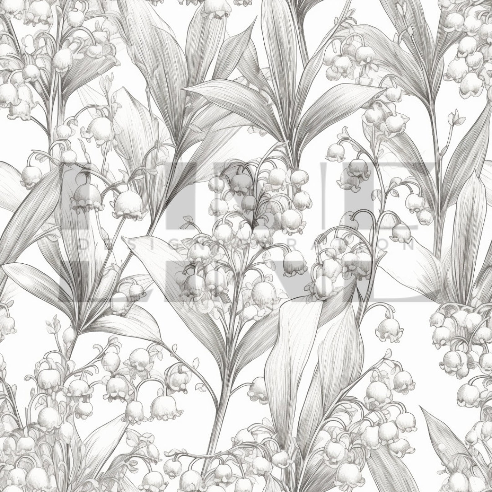 Floral Pattern Seamless Pattern Digital Paper Birth Flower MAY Lily of ...