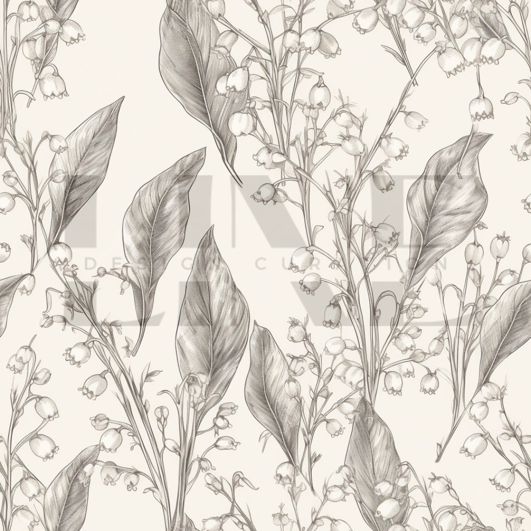 Floral Pattern Seamless Pattern Digital Paper Birth Flower MAY Lily of ...