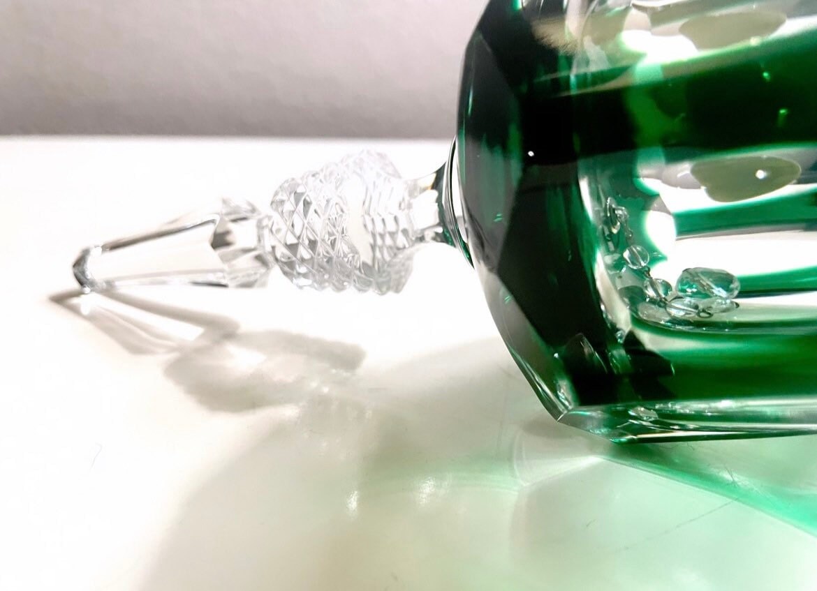 Vintage Neubert Bleikristall Emerald Green Crystal Hostess Bell 7 ...