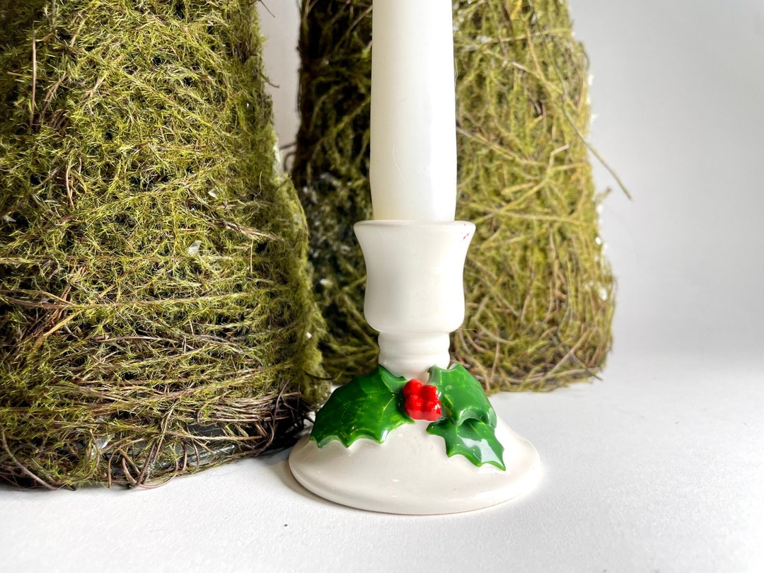 1980s Lillian Vernon Christmas Candlestick Holder Holly - Etsy