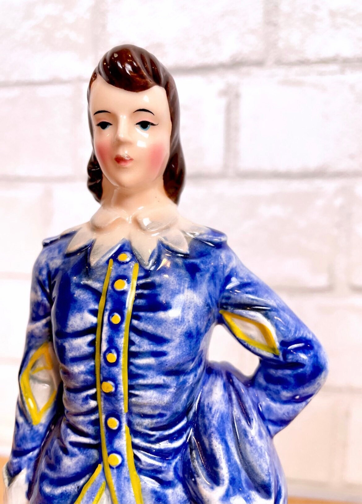 Vintage Arnat Japan Porcelain Figurine Man in Blue 3 Feathers 33/174 ...