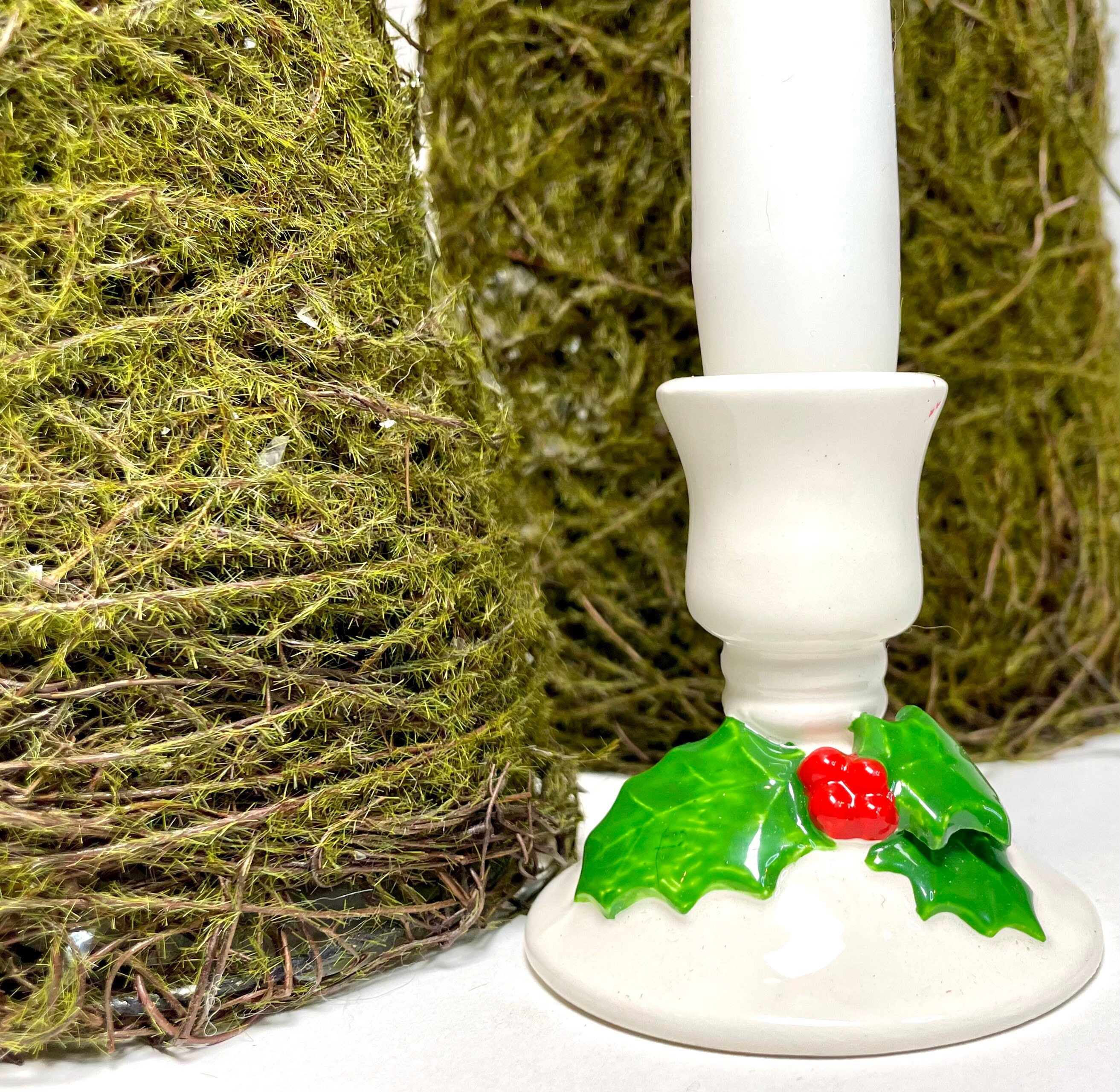 1980’s Lillian Vernon Christmas Candlestick Holder Holly Berries ...