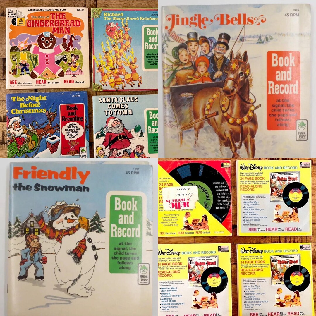 CHOICE! Vintage CHRISTMAS Storybook & Record Vinyl 45s *read*hear*see ...
