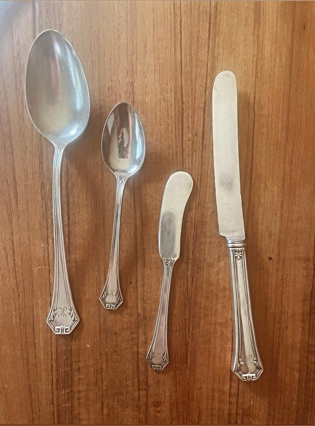 1930s Reed & Barton Silverplate Flatware Pompeian Monogramed H - Etsy