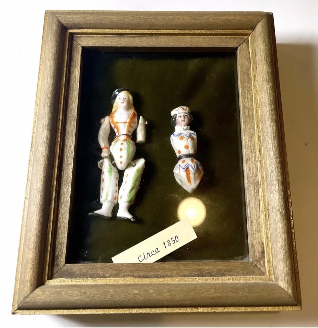 Antique 19th Century Bisque Harlequin Jester Dolls 1850-1865 Made for ...