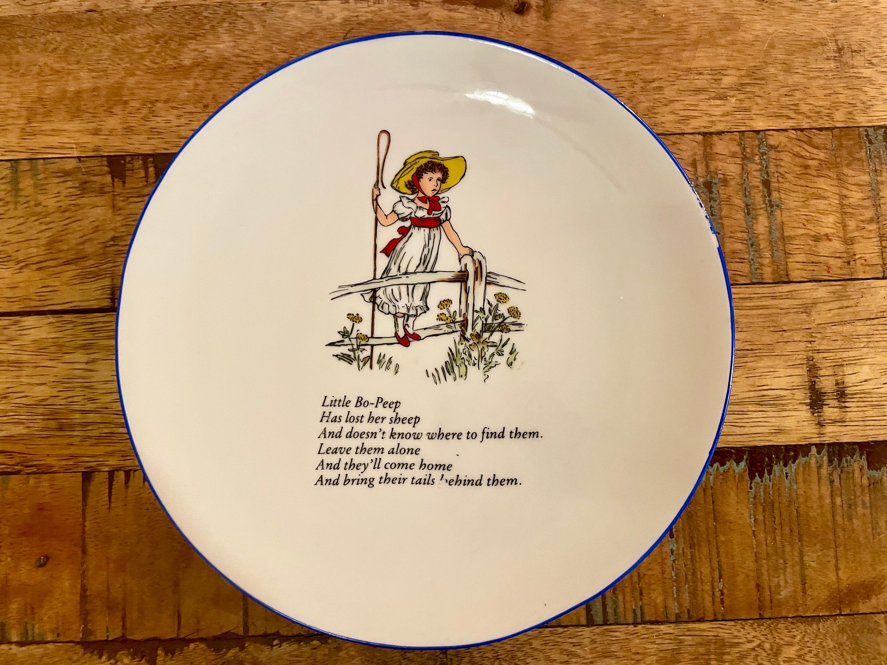 VINTAGE Nursery Rhyme Plates W/ Blue Trim Your Choice MOMA Metropolitan ...