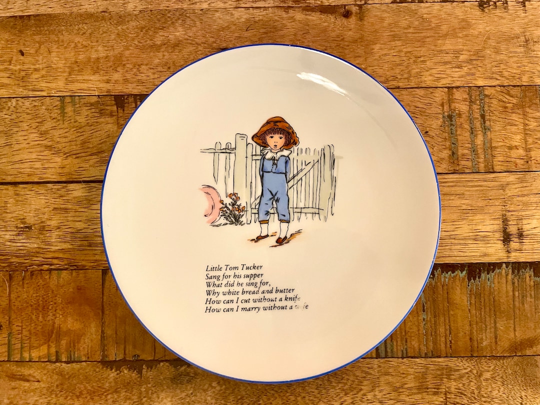 VINTAGE Nursery Rhyme Plates W/ Blue Trim | Your Choice! MOMA ...