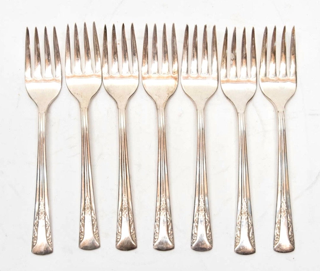 Vintage Silverplate Forks | Camelia Silver Plated Salad Forks | 7 ...