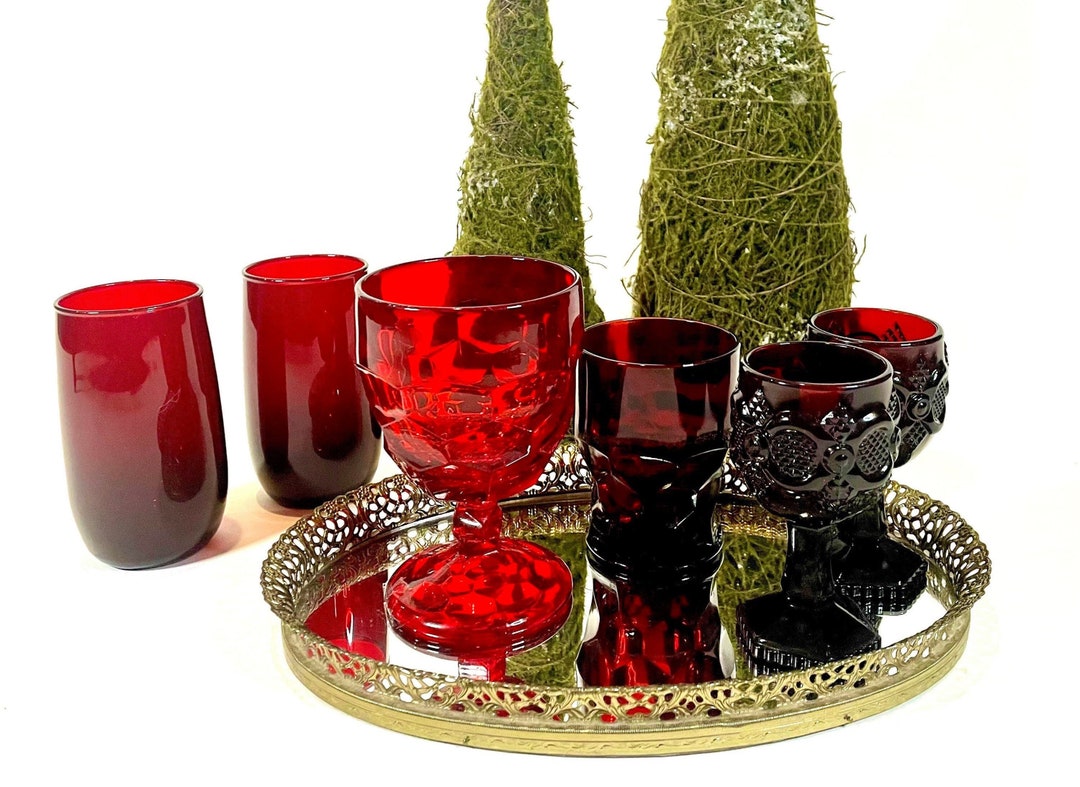Vintage Viking Ruby Cranberry Glass Goblets and Bowls | Your Choice! - Etsy